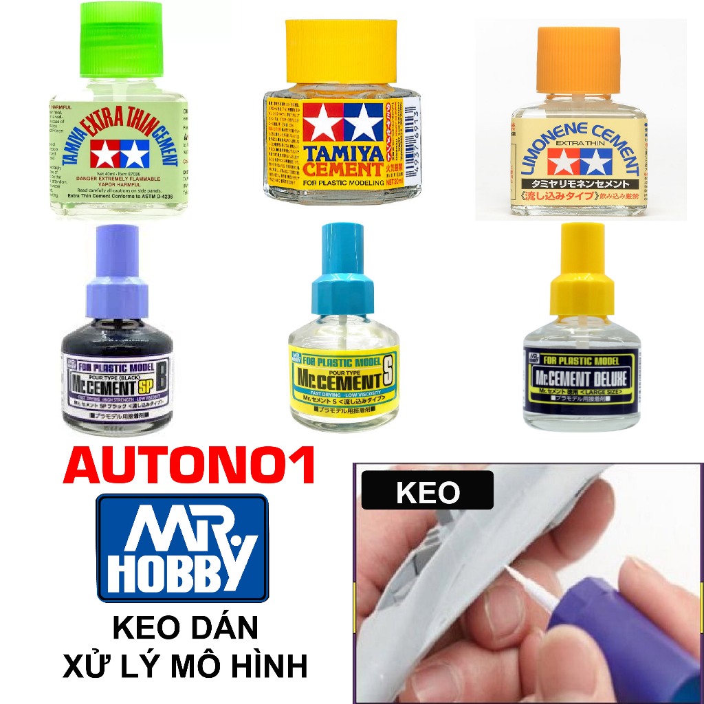 Các loại keo dán mô hình chuyên dụng – Mr.Hobby (Cement S/SP), Tamiya ...