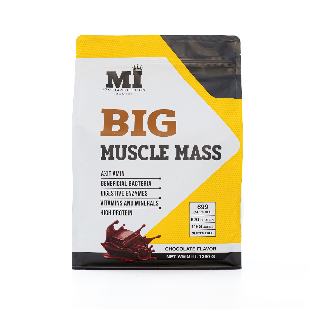 Bột sữa Big Muscle Mass túi 1260g tặng (bình lắc,dây nhảy,găng tay ...