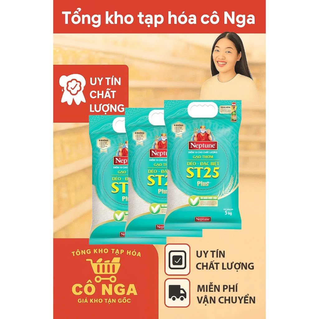 Gạo Thơm Dẻo Đặc Biệt ST25 Plus Neptune Hảo Hạng 5kg - Giá rẻ nhất thị ...
