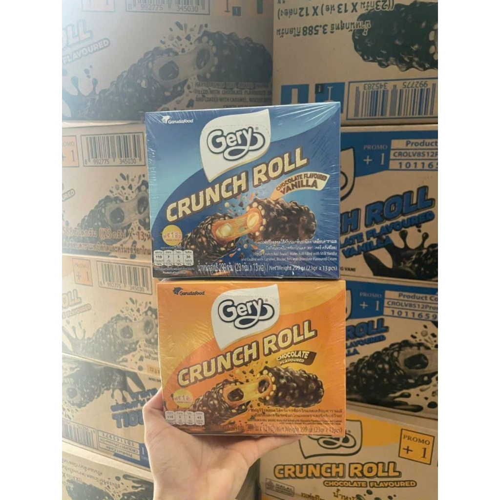Bánh cuộn phủ socola Gery Crunch Roll (13 gói x 23g). | Shopee Việt Nam