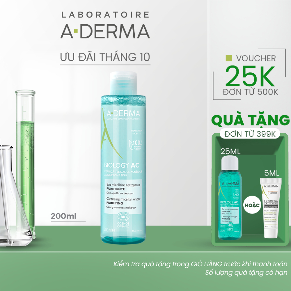 [DATE 7.2026] Nước tẩy trang cho da dầu mụn nhạy cảm A-DERMA BIOLOGY AC ...