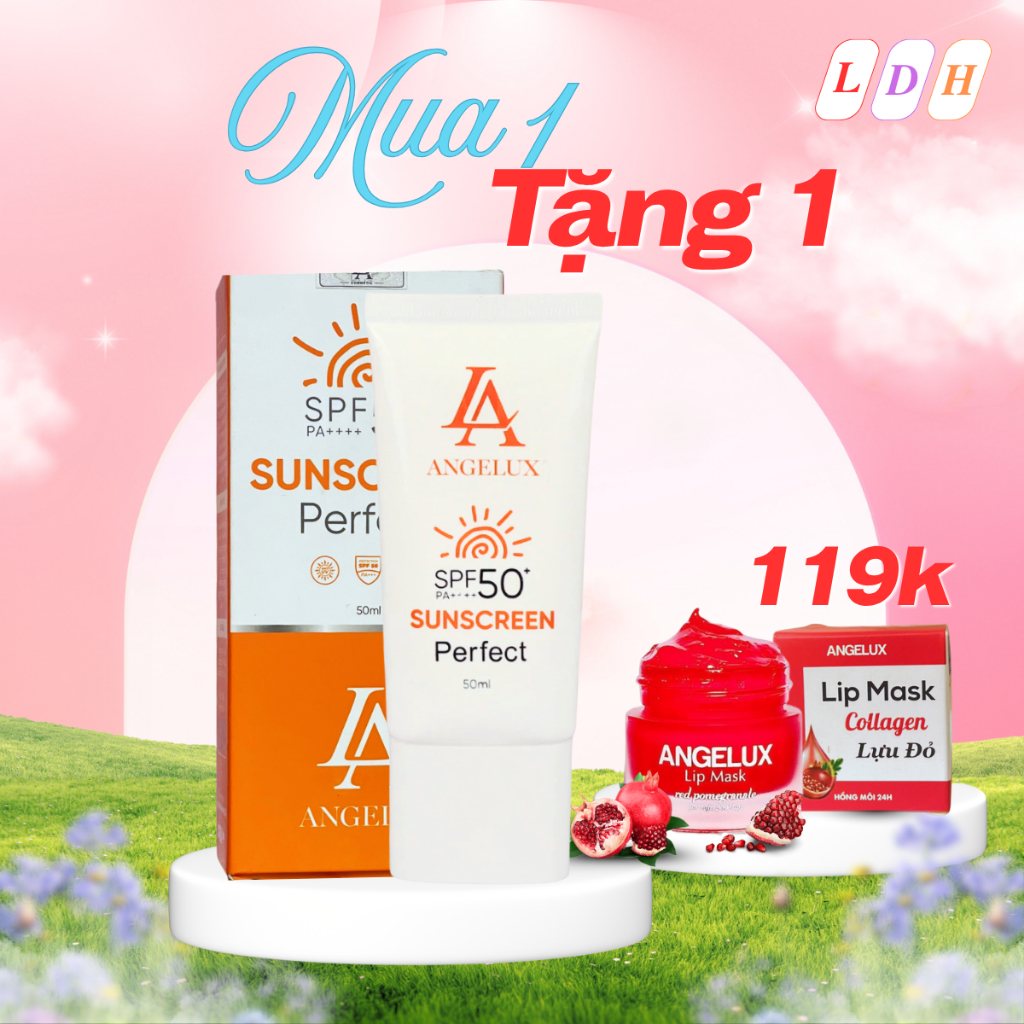 MUA 1 TẶNG 1 - Kem chống nắng ANGELUX SPF50+ PA++++ (Tặng 1 ủ môi ...