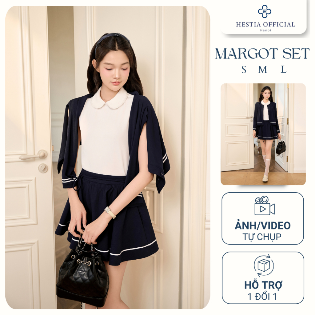 Set Cardigan Áo 3 Lỗ Cổ Sen Chân Váy Tăm Hàn Set Đô Nữ Hestia Dày Mềm Mại - Margot Set | Shopee ...