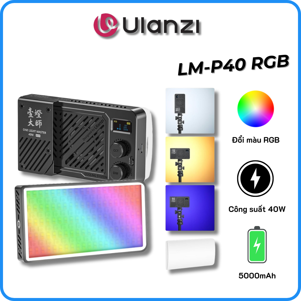ULANZI LM-P40 Bi-Color / RGB - Đèn LED Trợ Sáng Cầm Tay, Công Suất 40W ...