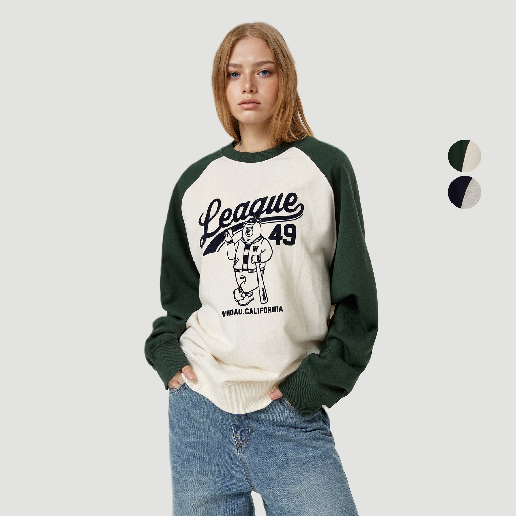 Áo Sweater WHO.A.U Steve Raglan Sweatshirt_WHMWF4931U | Shopee Việt Nam