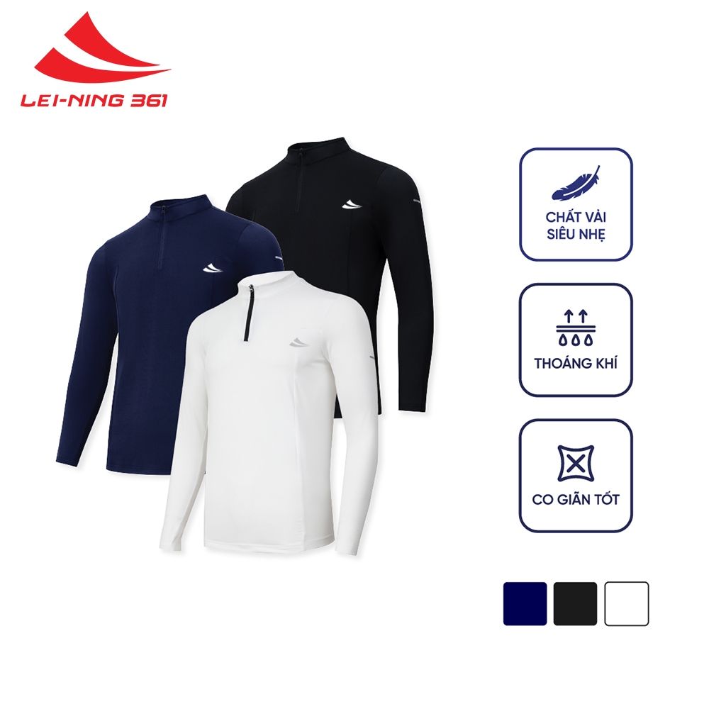 Áo Thun Thể Thao Dài Tay Lei-Ning 361 (1/4 Zip) - Thun Lạnh Co Giãn ...