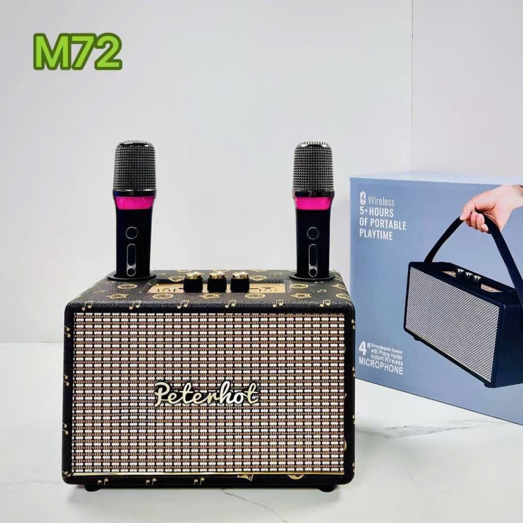 Loa Karaoke Bluetooth M72 Kèm 2 Micro, Phiên Bản Mới Nhất, Âm Thanh Sống Động, Bass Cực Căng ...