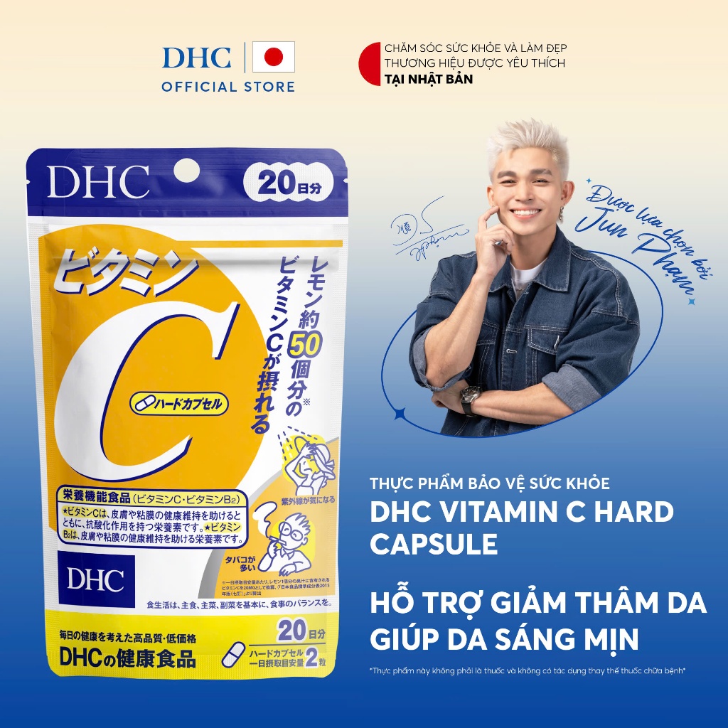Viên uống DHC Vitamin C hỗ trợ sáng da, giảm thâm (20 ngày) - TPBVSK DHC VITAMIN C HARD CAPSULE ...