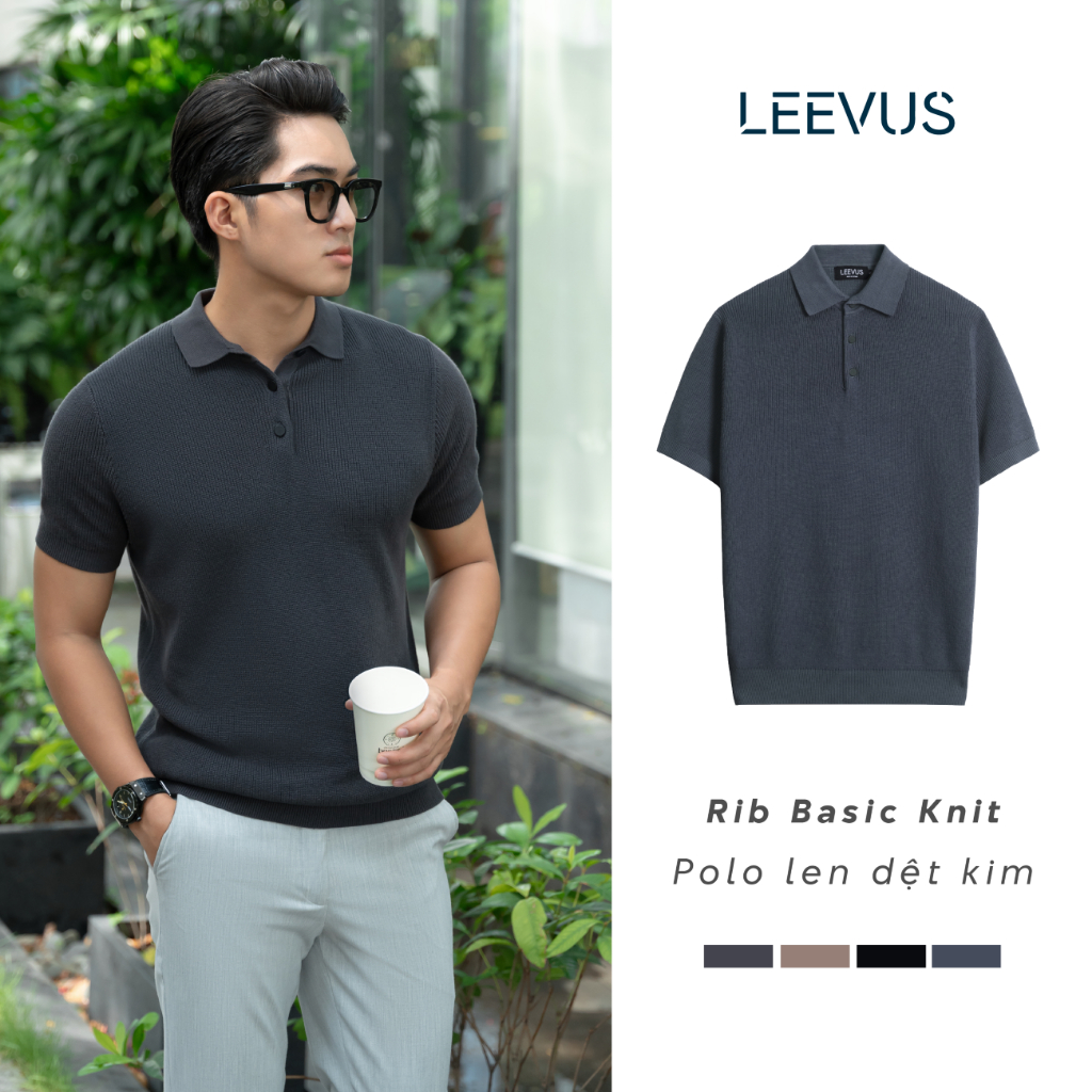 [TẶNG HỘP ĐƠN TỪ 2 SP] Áo polo LEN DỆT KIM nam Rib Basic Knit vải dệt ...