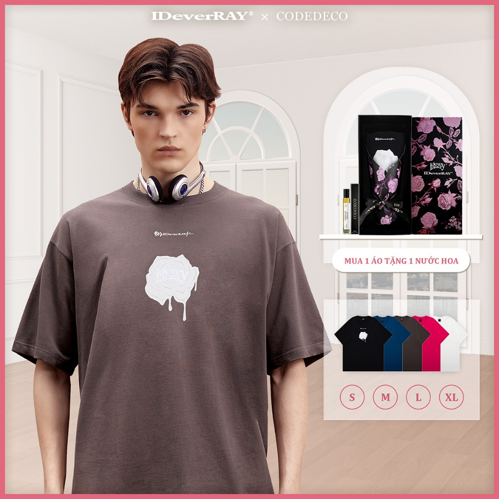 [HỘP ĐỎNG ĐẢNH] Áo thun unisex cao cấp chính hãng IDeverRAY Melted Rose ...