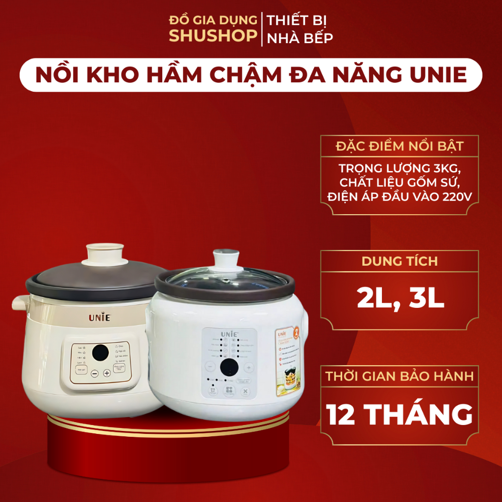 Nồi Kho Hầm Chậm Đa Năng Unie USC208 USC308 Lòng Gốm Tử Sa Cao Cấp ...