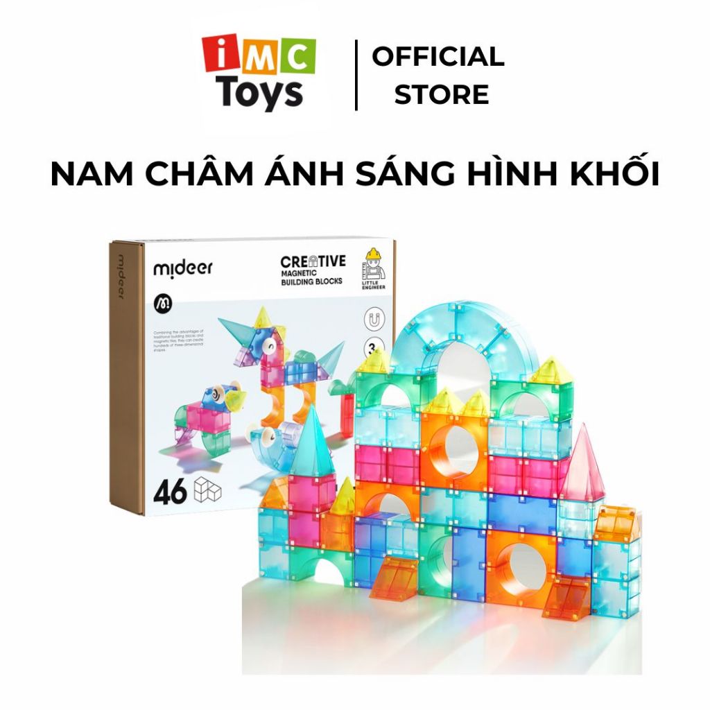 Đồ chơi nam châm ánh sáng hình khối Mideer Creative Magnetic Building ...