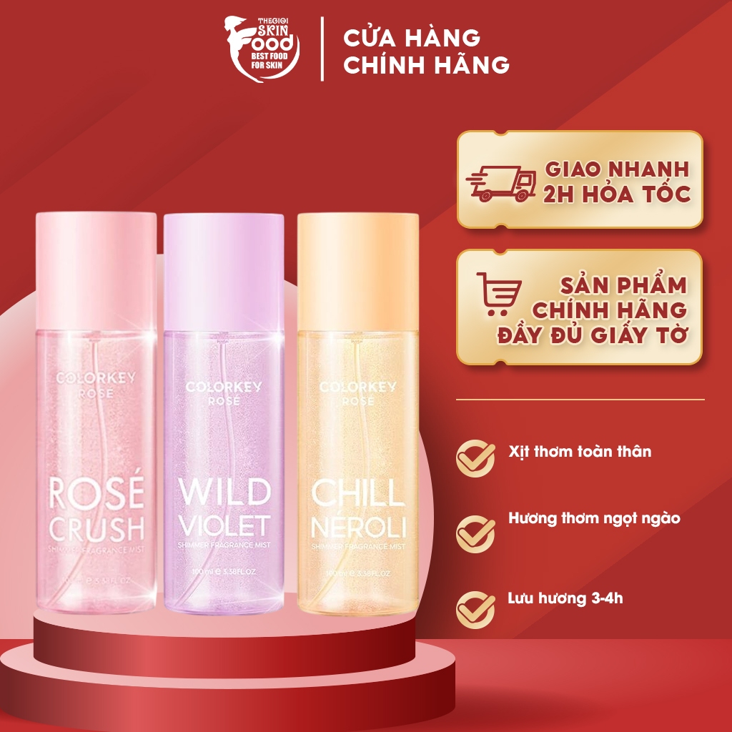 Xịt Thơm Toàn Thân Colorkey Rosé Shimmer Fragrance Mist 100ml | Shopee ...