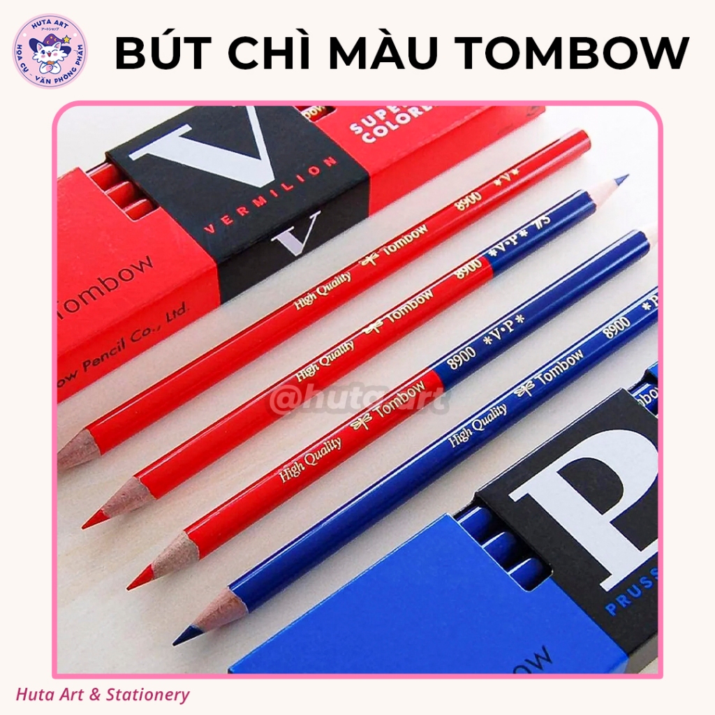 [12.12] Bút chì màu TOMBOW Cao Cấp - Prussian Blue & Vermilion Red ...