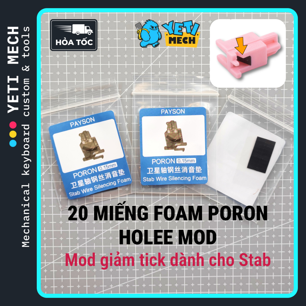 Foam poron holee mod giảm tick dành cho stab | Dày 0.15mm | 20 cái ...