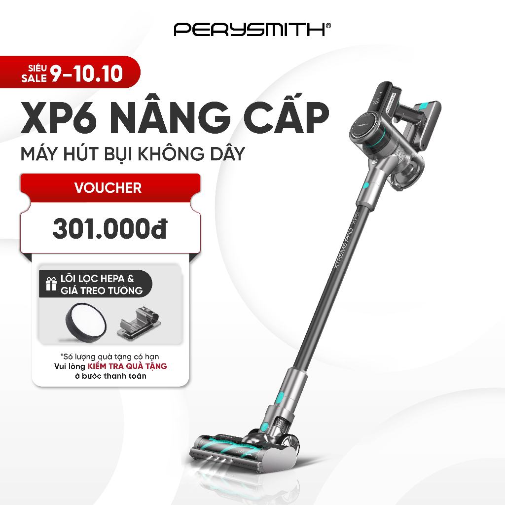 Máy Hút Bụi Không Dây PerySmith XP6 Nâng Cấp | Lực Hút Mạnh 32.000 PA ...