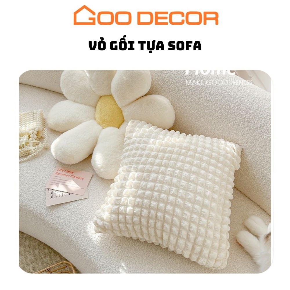 Vỏ gối sofa vải bong bóng, bọc gối tựa sofa 40x40 hình vuông - GOO ...
