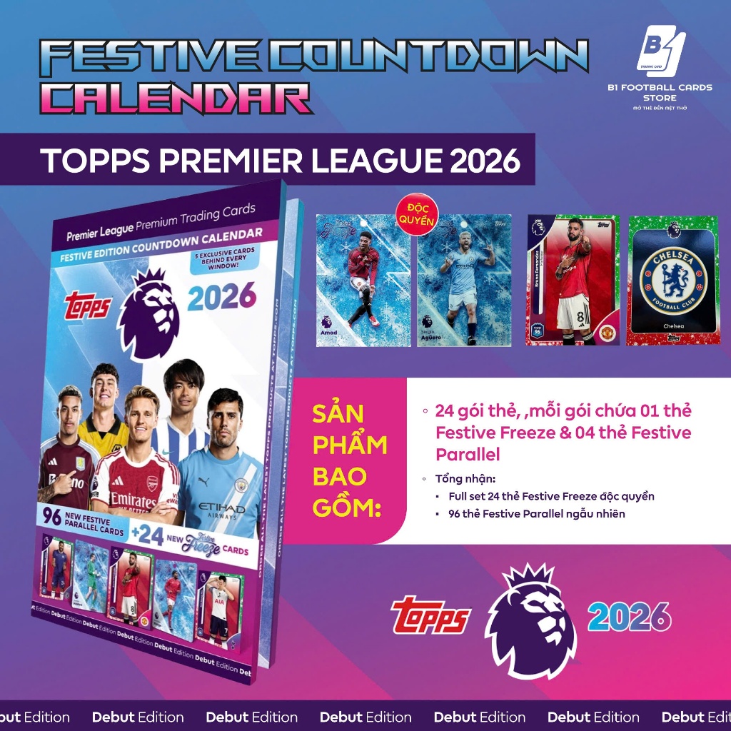 Festive Edition Countdown Calendar (Hộp Thẻ Giáng Sinh) - Topps Premier ...