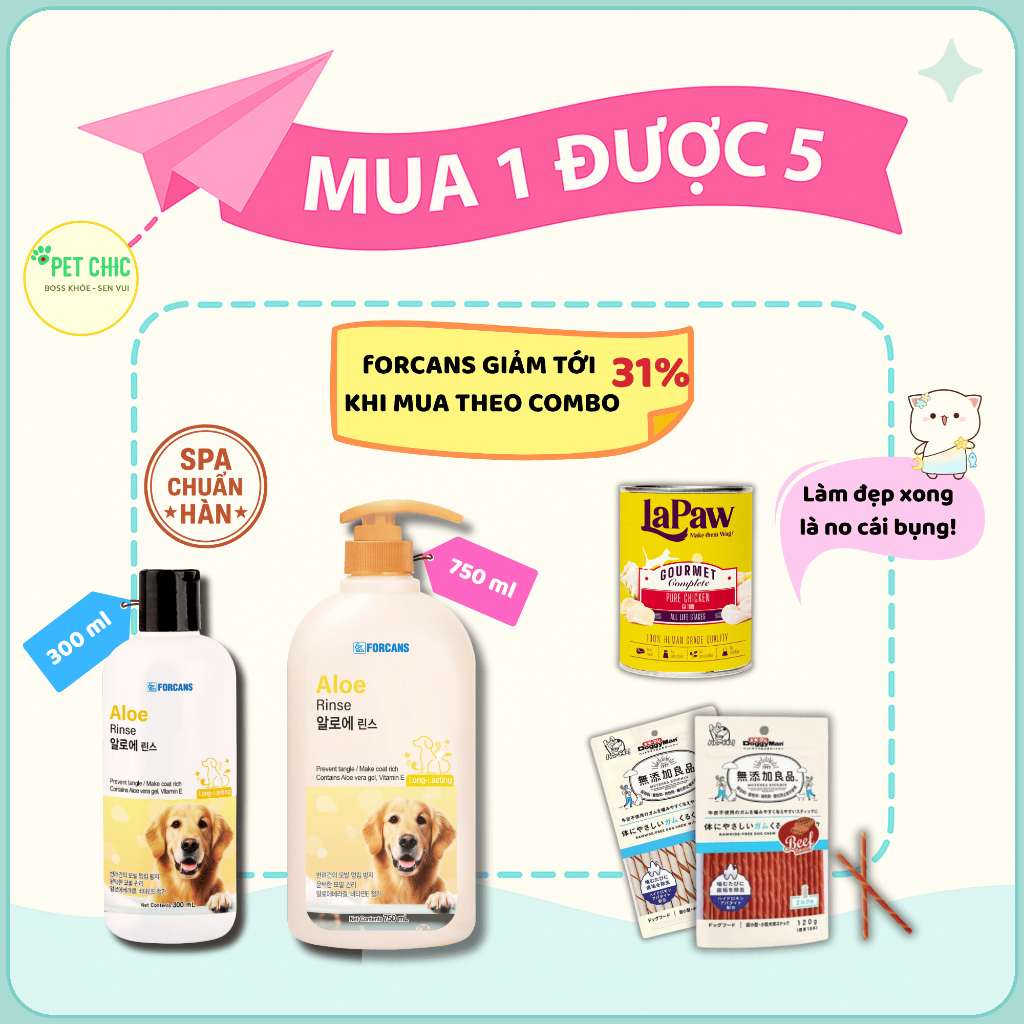Combo Dưỡng Thể Cho Chó Mèo – Dầu Xả FORCANS Hàn Quốc + Pate LaPaw ...