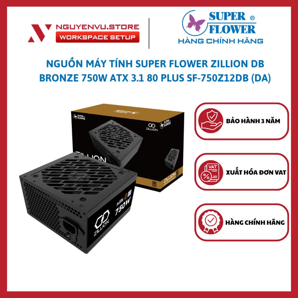 Nguồn máy tính Super Flower ZILLION DB Bronze 750W ATX 3.1 80 PLUS SF ...