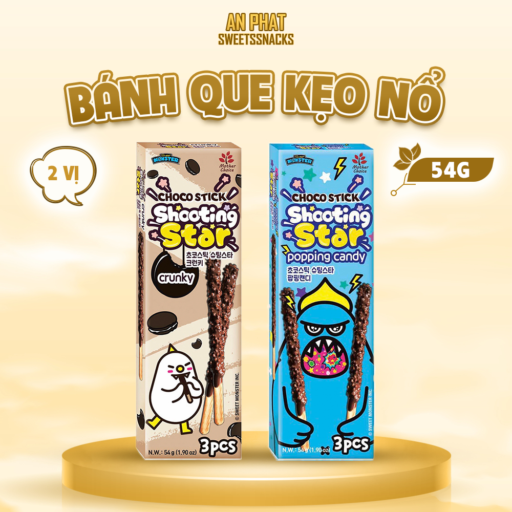 Bánh que socola Shooting Star kẹo nổ 54g nhập khẩu Hàn Quốc, Kẹo nổ ăn ...