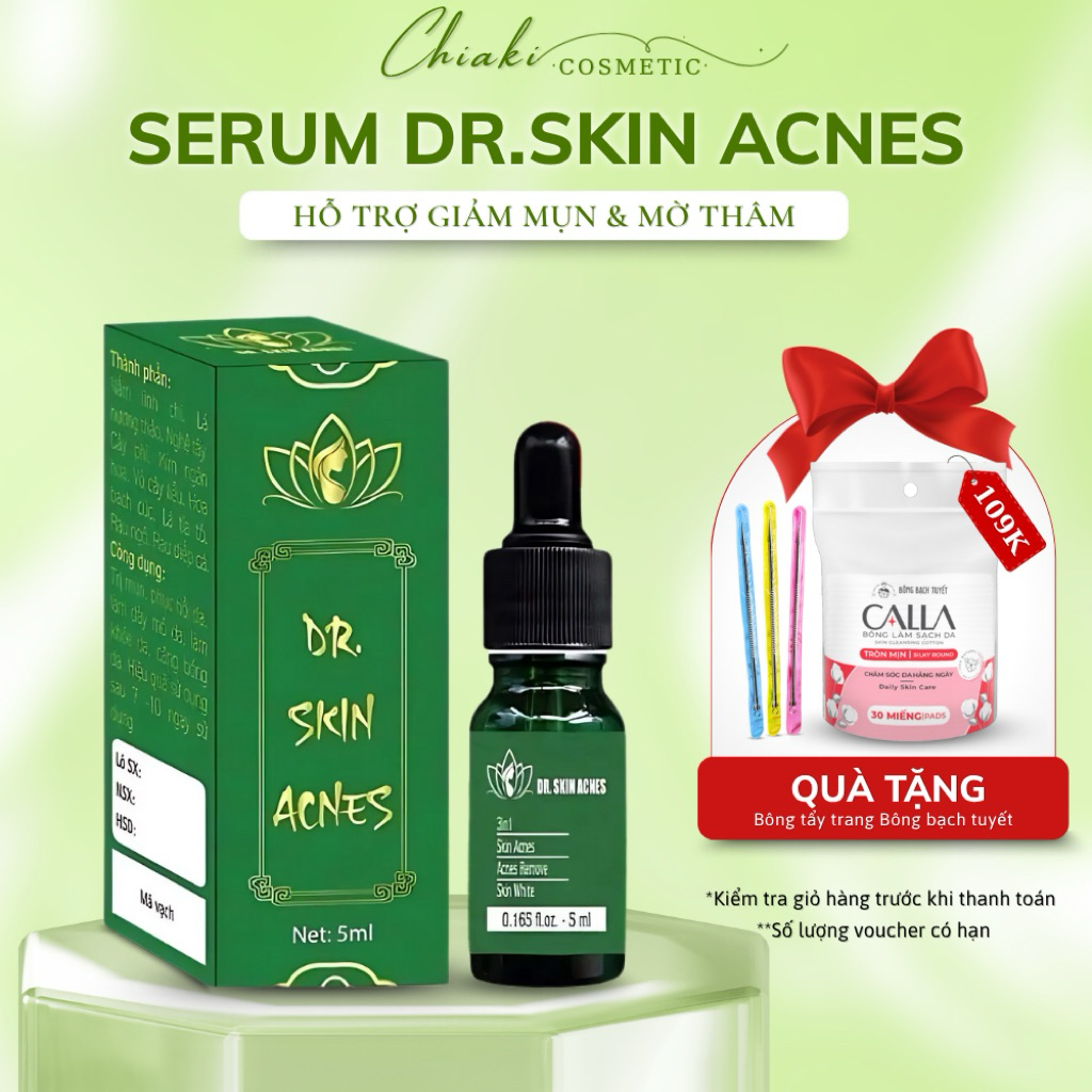 Serum Dr.Skin Acnes 5ml Hỗ Trợ Giảm Mụn, Se Khít Lỗ Chân Lông Và Mờ Vết ...