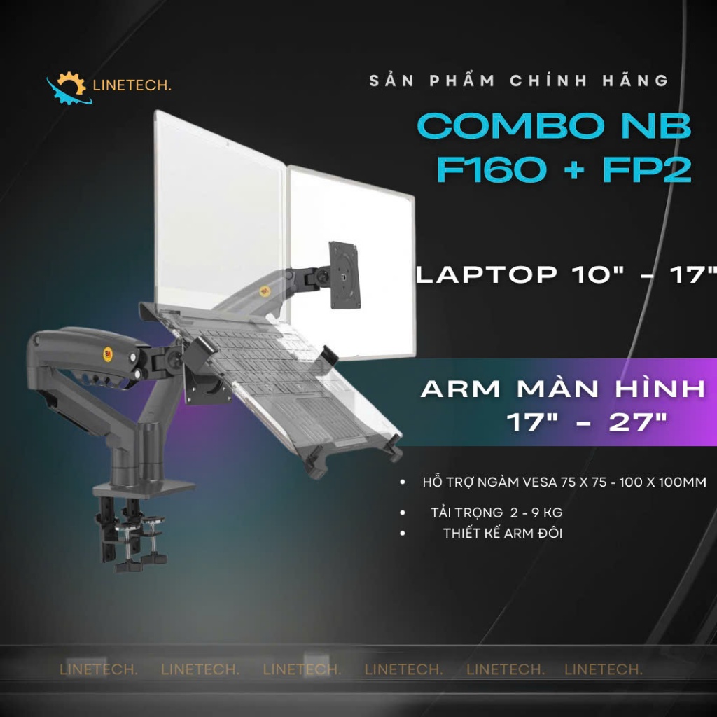 COMBO giá treo màn hình và giá đỡ laptop NB F160 + FP2 ( Phiên Bản Mới ...