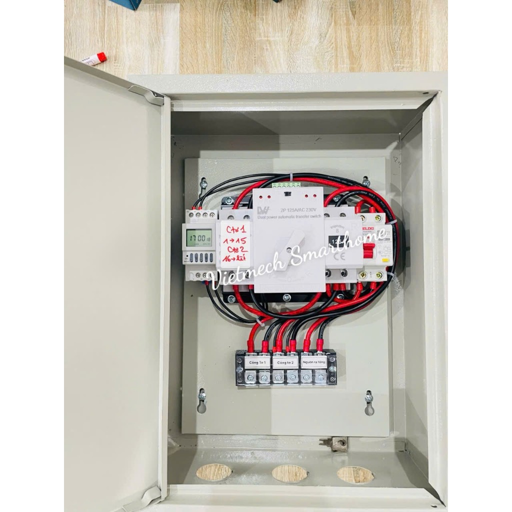 ATS 125A Có Tủ Sắt Tĩnh Điện Đi Kèm Atomat Chống Giật-Đảo Nguồn Tự Động ...
