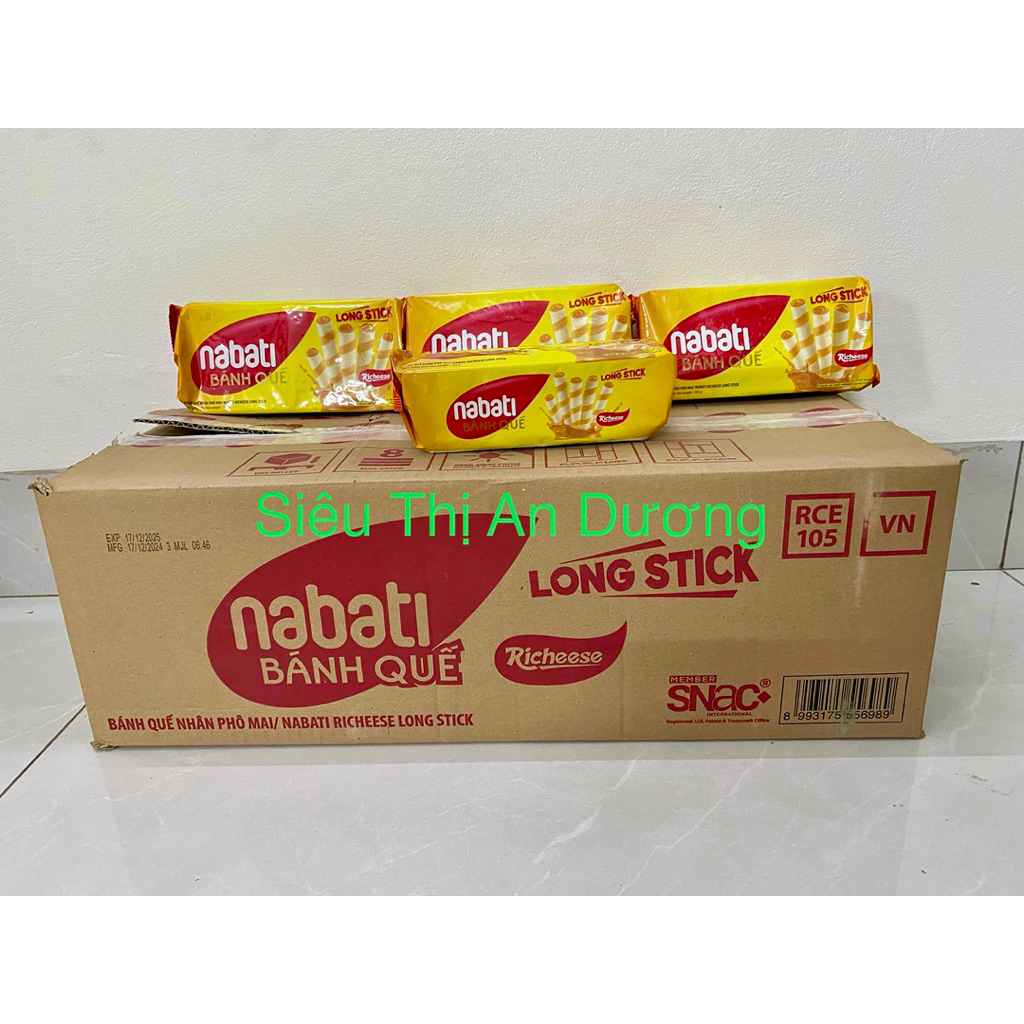 Thùng bánh Quế Nabati Richeese Long Stick gói 105g ( thùng 24 gói ...