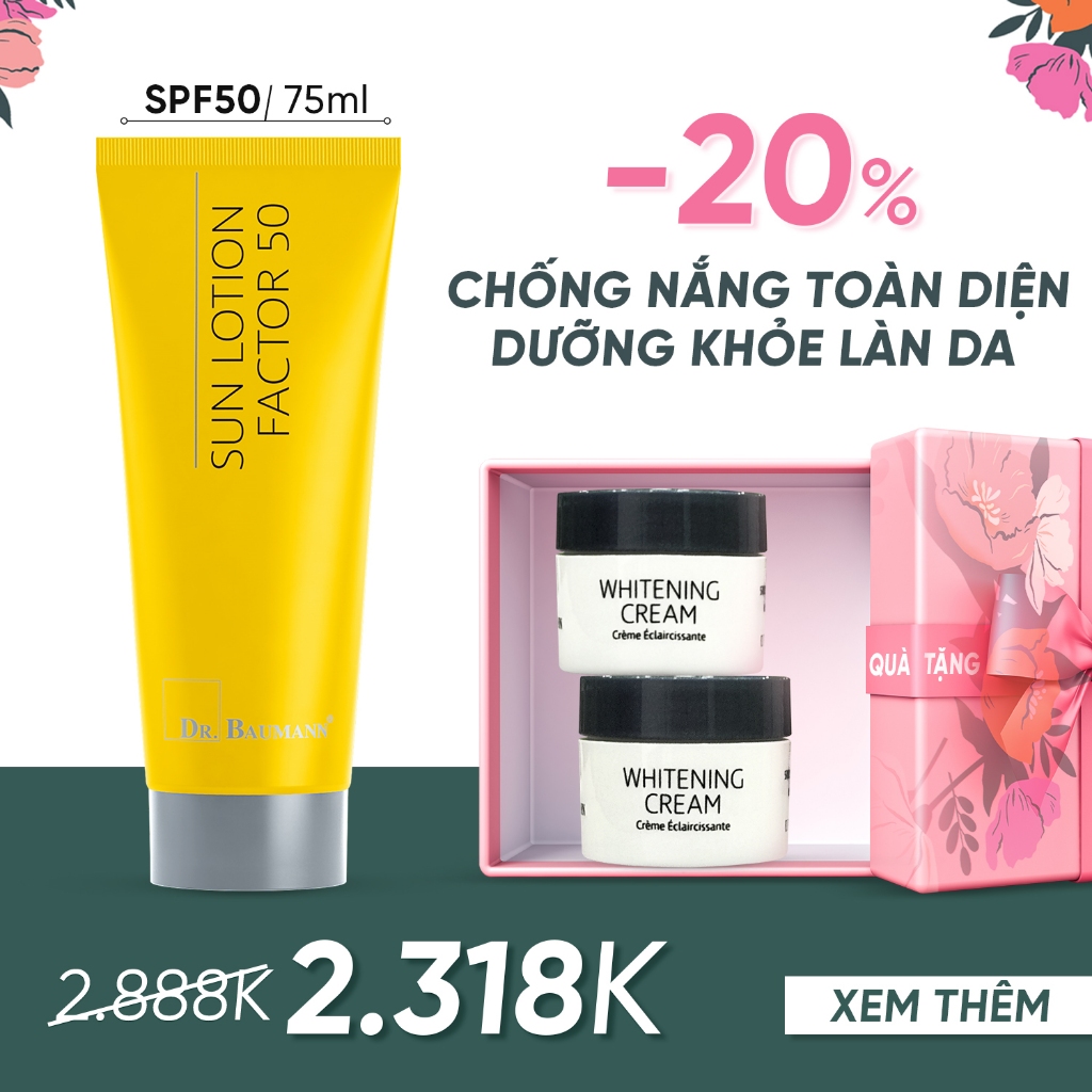 Kem chống nắng nâng Tone SPF 50 lành tính Dr. Baumann SUN LOTION FACTOR ...