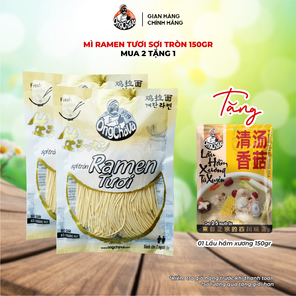 Mì Ramen Tươi Sợi Tròn thương hiệu Ông Chà Và 150gr - Hàng Chính Hãng ...