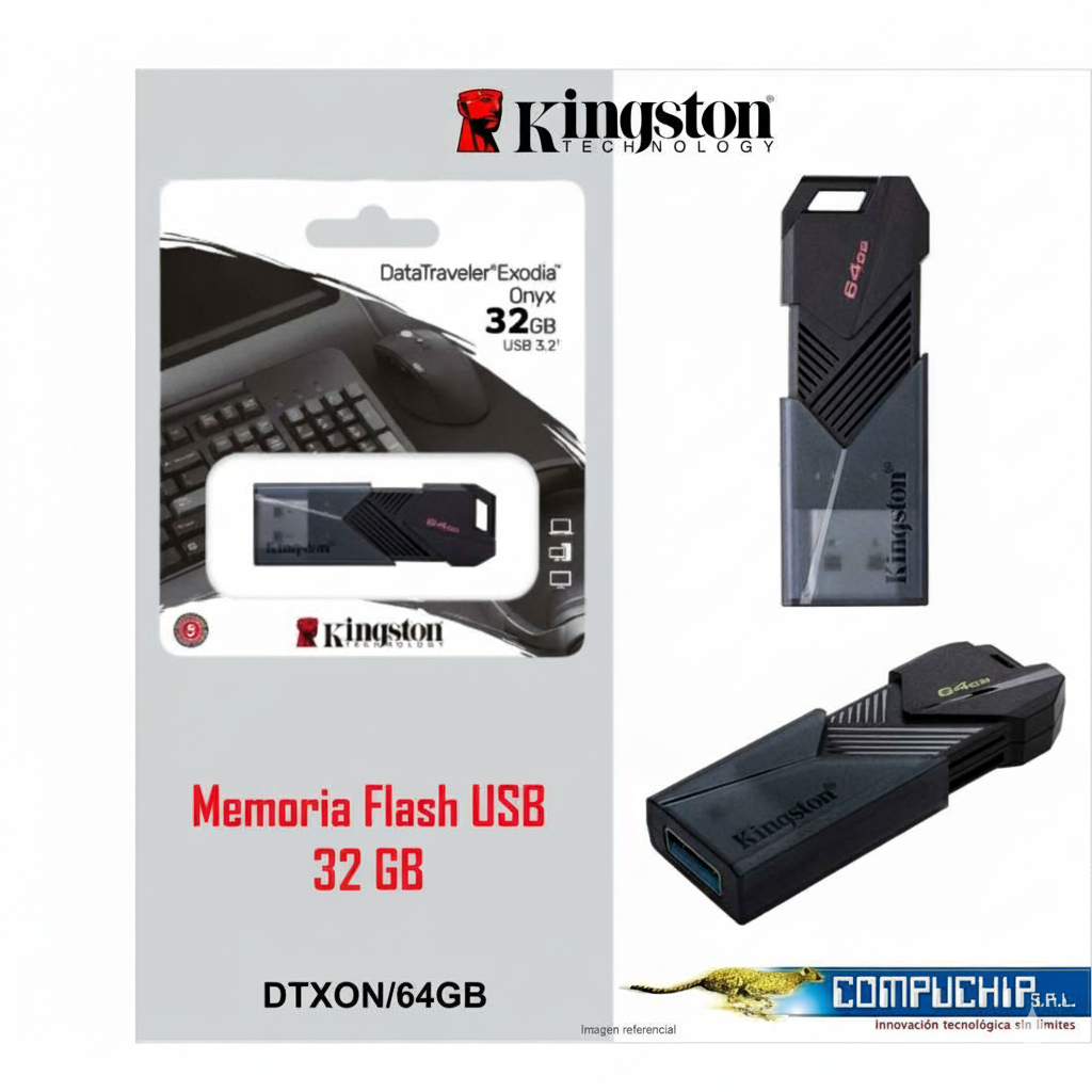 USB 3.2 Gen 1 Kingston 32GB DataTraveler Exodia Onyx USB Flash Drive ...