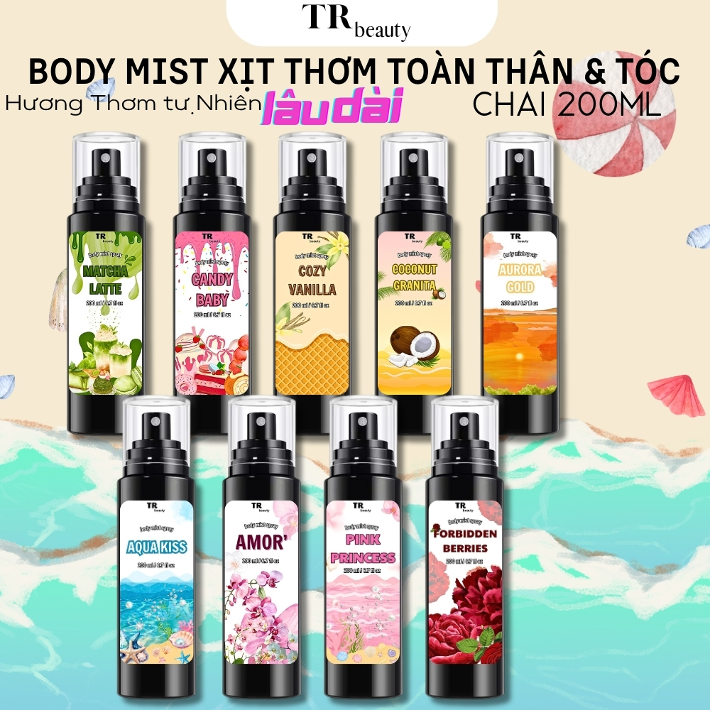 [ mua 1 chai 200ml TẶNG 1 CHAI 20ML ] body mist xịt thơm toàn thân ...
