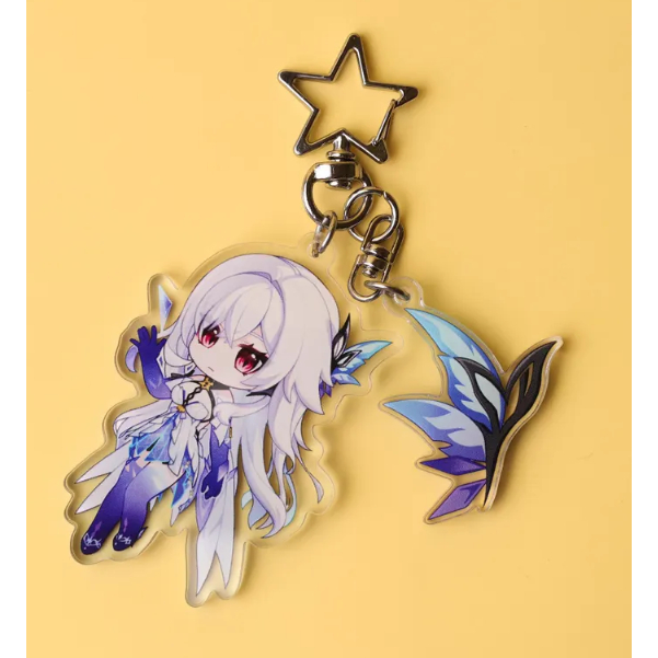 Skirk Acrylic Keychain - Chibi Style Collectible with Wing Charm, Anime ...