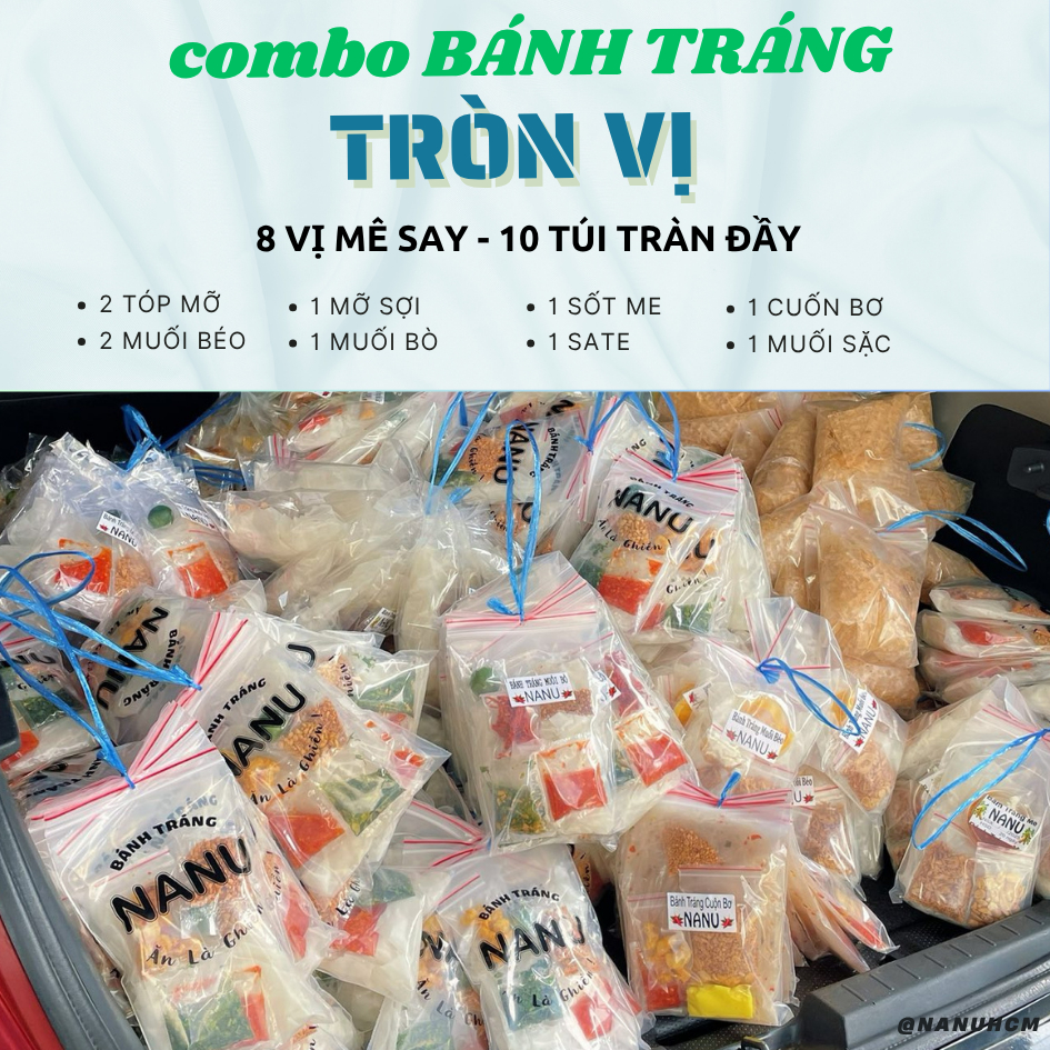 Combo Tròn Vị - 10 bịch Bánh Tráng phơi sương NANU | Shopee Việt Nam