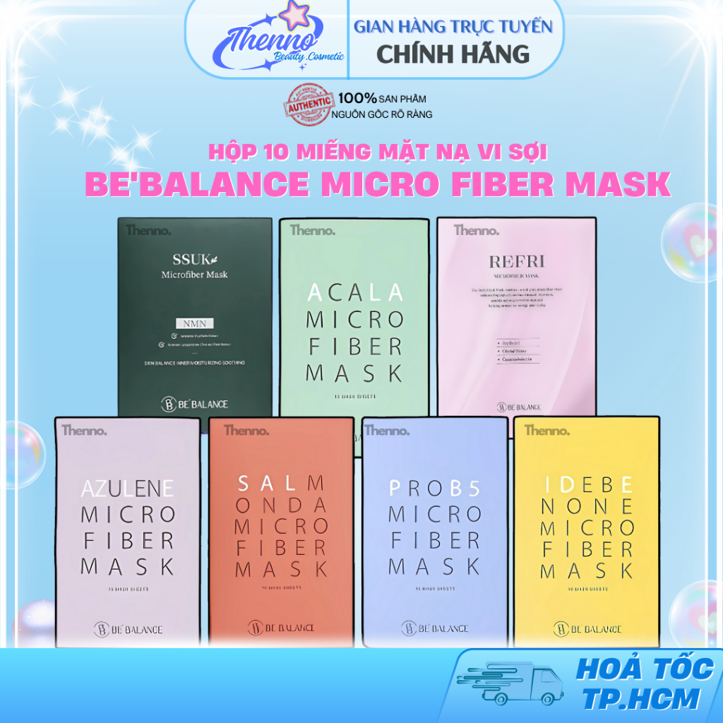 Hộp 10 Miếng Mặt Nạ Vải Vi Sợi Be'Balance Micro Fiber Mask 3in1 Hỗ Trợ ...