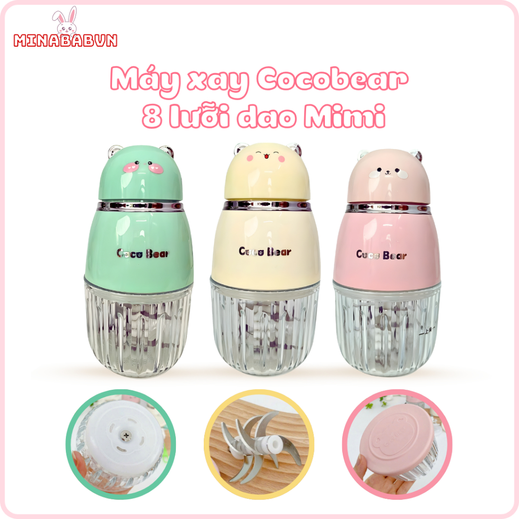 Máy Xay Cocobear 8 Lưỡi Dao Mimi Cối Thủy Tinh Nhỏ Gọn 0.3L, Máy Xay ...
