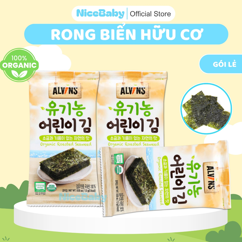 Rong Biển Hữu Cơ Tách Muối Alvin Hàn Quốc Cho Bé Ăm Dặm Từ 6M+ Gói Nhỏ ...