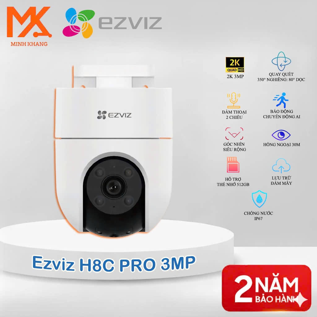 [Ezviz Chính Hãng] Camera Wifi Ngoài Trời EZVIZ H8C PRO 3MP – Quay Quét ...