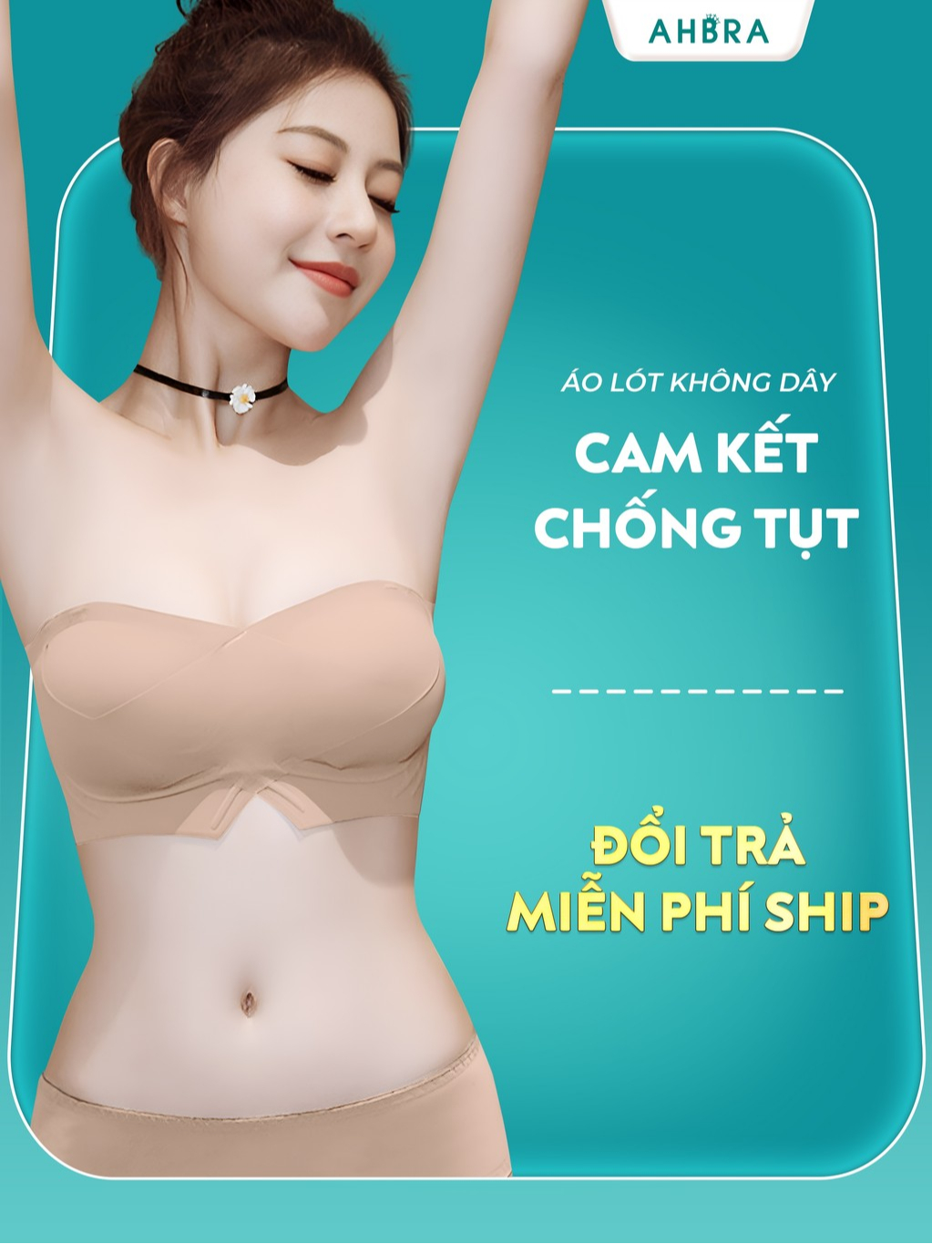 Áo Ngực Su Không Gọng Chông Tụt AHBRA FS01 Dáng Quây Cup Ngang Nâng Ngực Mặc Trong Áo, Váy Trễ ...