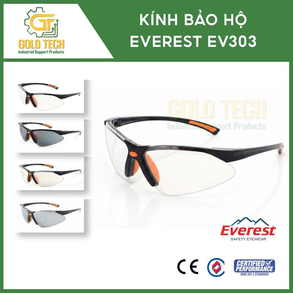 KÍNH BẢO HỘ EVEREST EV303 CHỐNG BỤI, CHỐNG VA ĐẬP, ÔM SÁT MẮT, BẢO HỘ ...