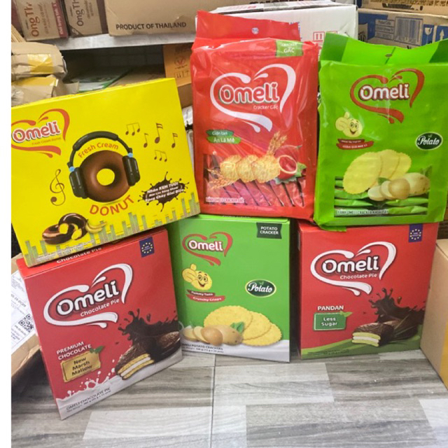 Bánh Khoai Tây Omeli Cracker/Omeli Chocolate Pie/Omeli Donut | Shopee ...