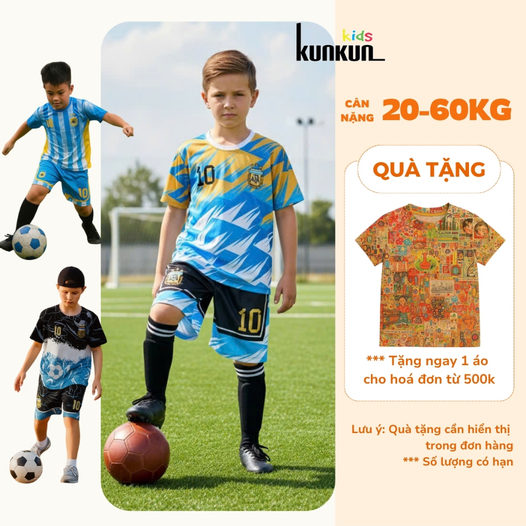 Đồ Bộ Thể Thao Bé Trai In 3D Cầu Thủ Messi số 10 – Đá Banh, Bóng Rổ ...