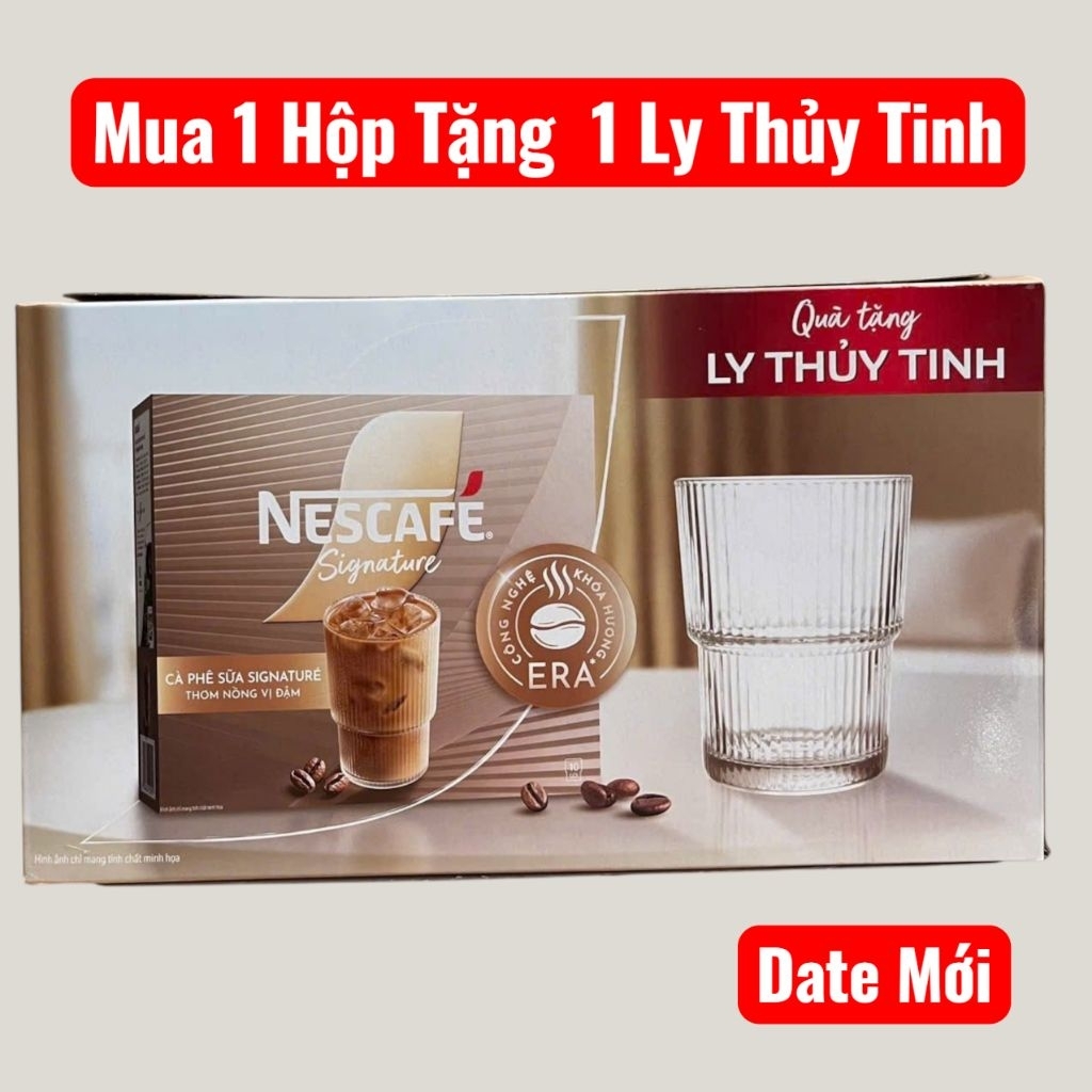 (Quà Tặng Ly Thủy Tinh) Combo 2 Hộp Nescafe Sữa Cao Cấp Signature Đậm ...