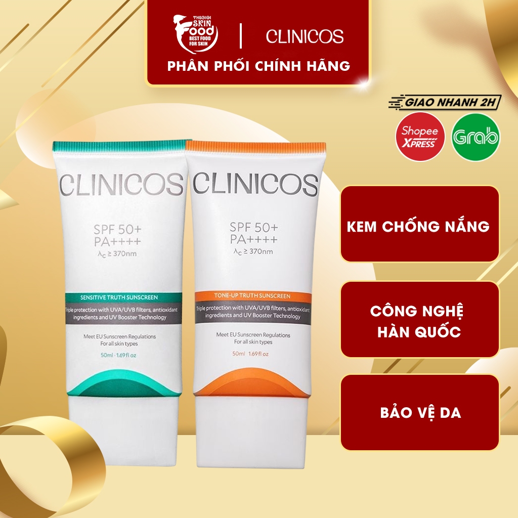 Kem chống nắng CLINICOS Truth Sunscreen SPF 50+ PA++++ 50ml | Shopee ...