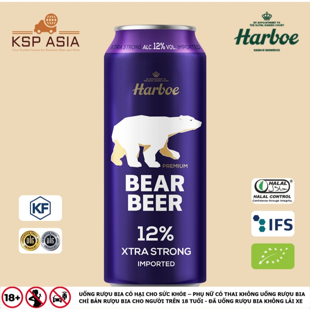 [HỎA TỐC HCM] Bia Gấu Harboe Bear Beer Xtra Strong 12% thùng 24 lon ...