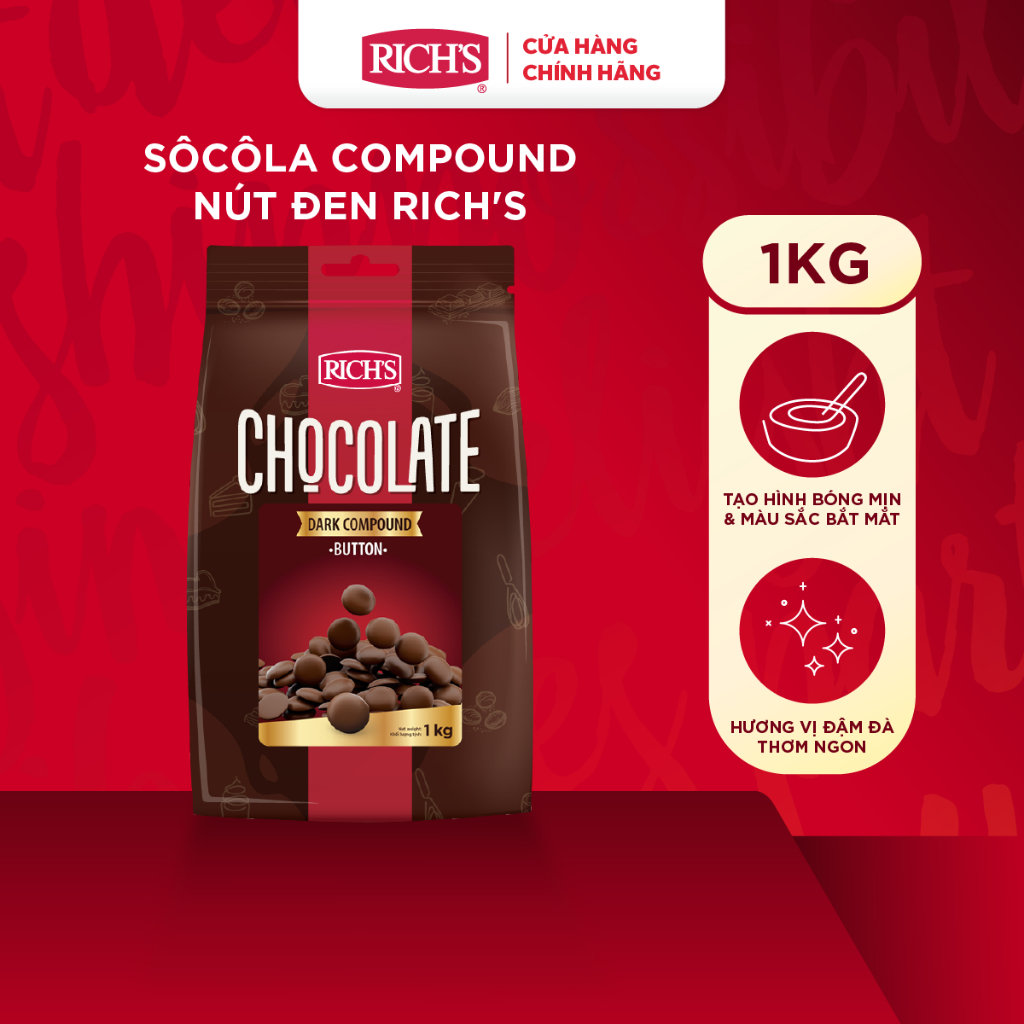 Sô-Cô-La Compound Nút Đen Rich's Túi 1Kg - Hà Nộii | Shopee Việt Nam