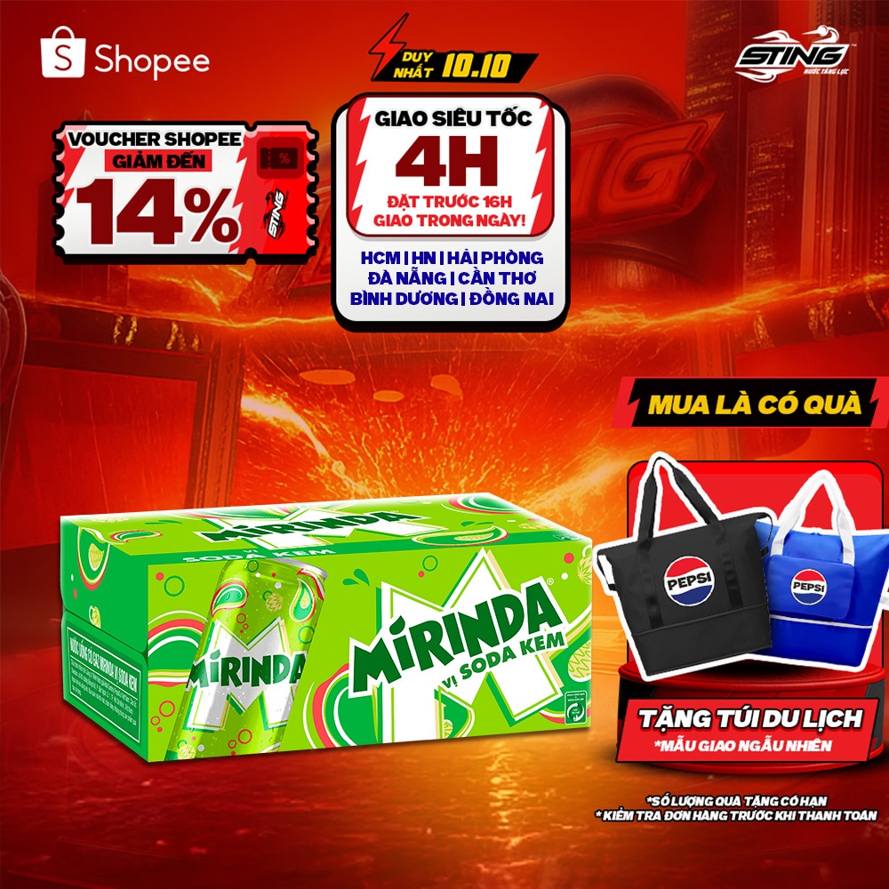[Giao Siêu Tốc]Thùng Nước Ngọt Giải Khát Có Gaz Mirinda Soda Kem (320ml ...