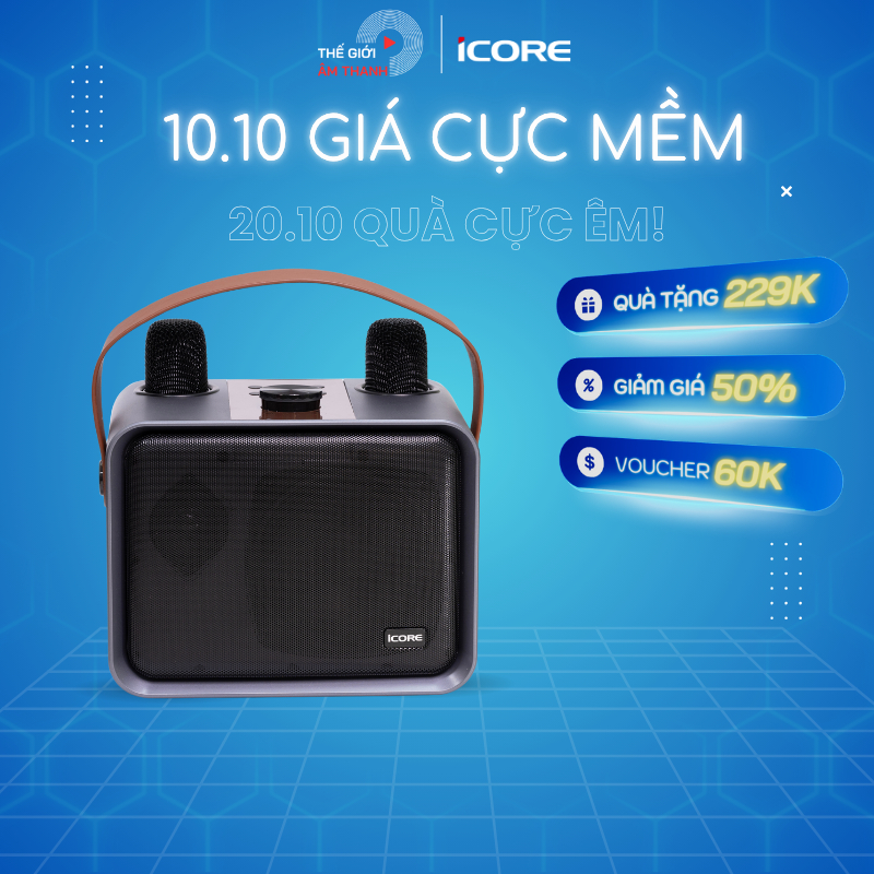 Bộ Loa Karaoke Bluetooth iCore ISM09 Kèm 02 Micro - THẾ GIỚI ÂM THANH ...