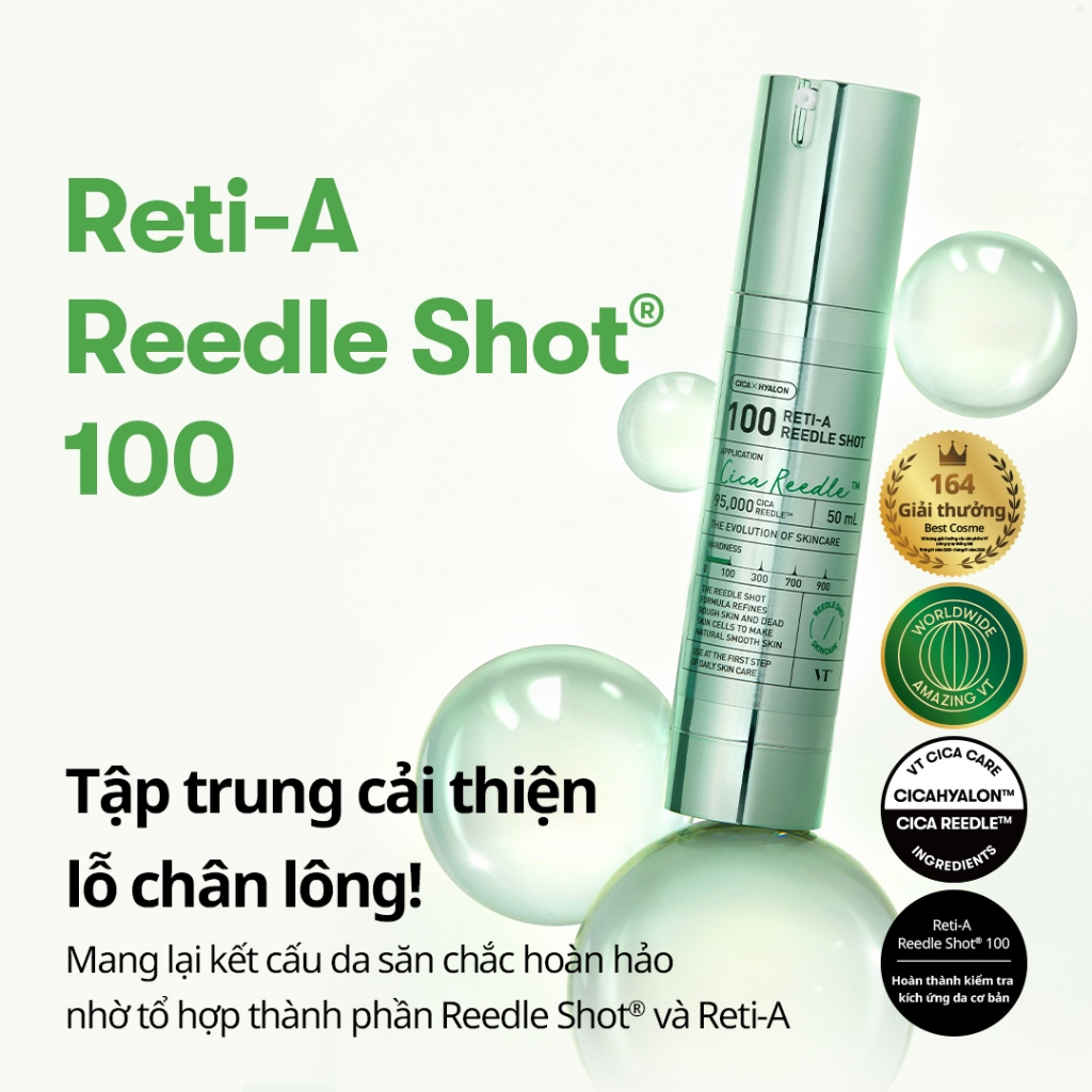 [VT] RETI-A Reedle Shot Retinol Care Giảm Kích Thước Lỗ Chân Lông 100/ ...